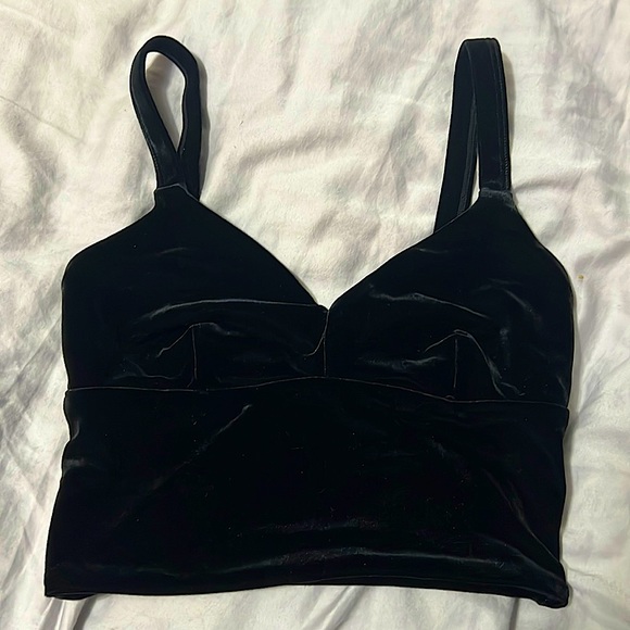 Commando | Tops | Commando Black Velvet Longline Bra Sm | Poshmark